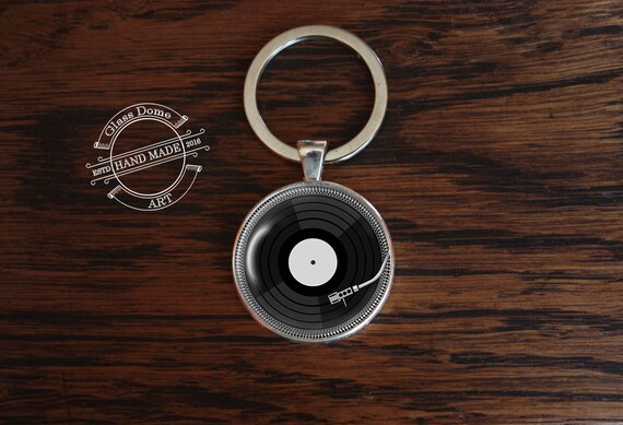 Handmade vinyl record keychain lp record key ring dj chain | Etsy