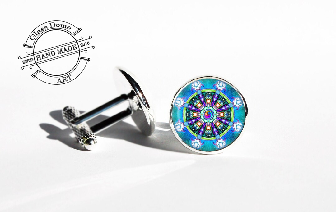 Dharma Wheel Cufflinks Sacred Geometry Cuff Links Dharma - Etsy