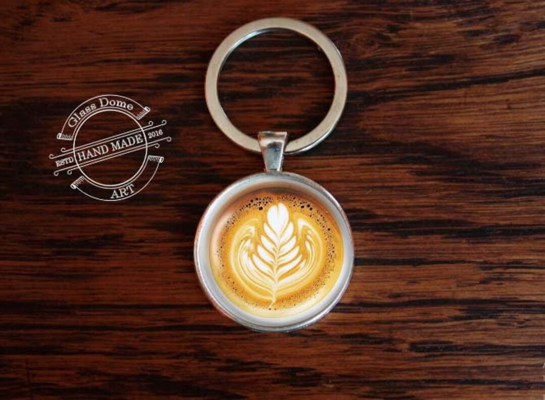 Cup of Cofee Keychain, Latte Coffee Key Ring, Gift Key Chain, Handmade ...