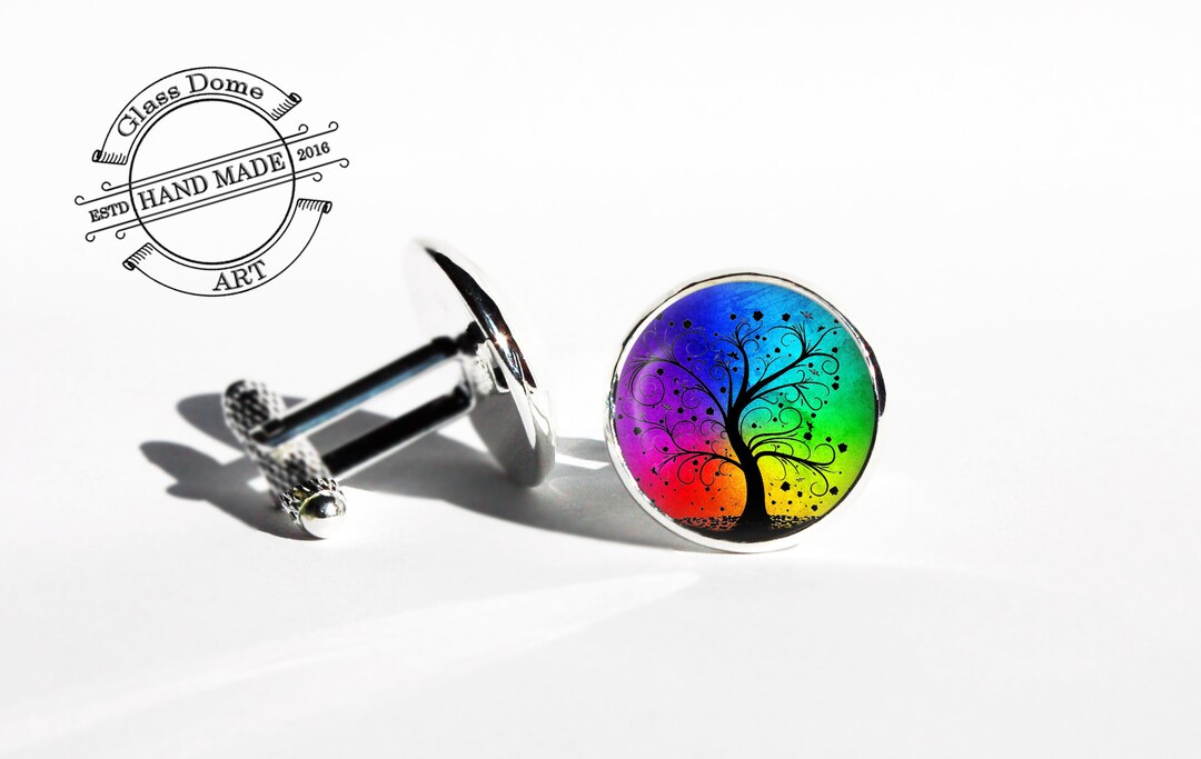 Tree of Life Cufflinks Rainbow Tree Cuff Links LGBT - Etsy UK