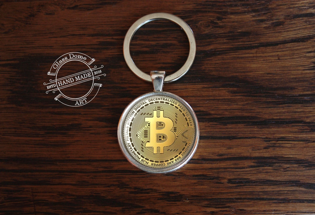Handmade Bitcoin Keychain, Bitcoin Key Ring, Digital Money Symbol ...