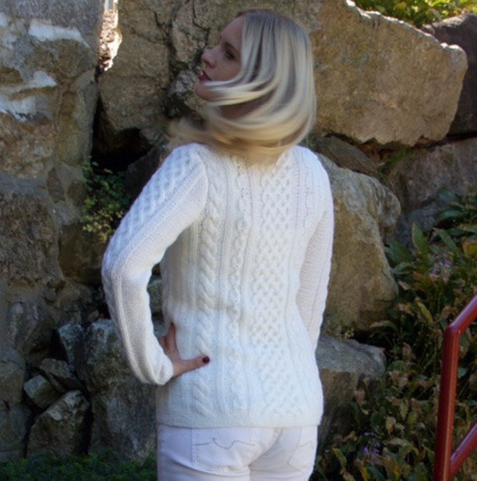 Womens Hand Knit Wool Sweater, Wool Sweater, Womens Sweater, Hand Knit ...