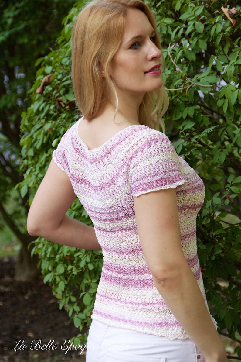 Crochet Silk Top, Striped Silk Hand Knit Top; Womens Silk Crochet ...