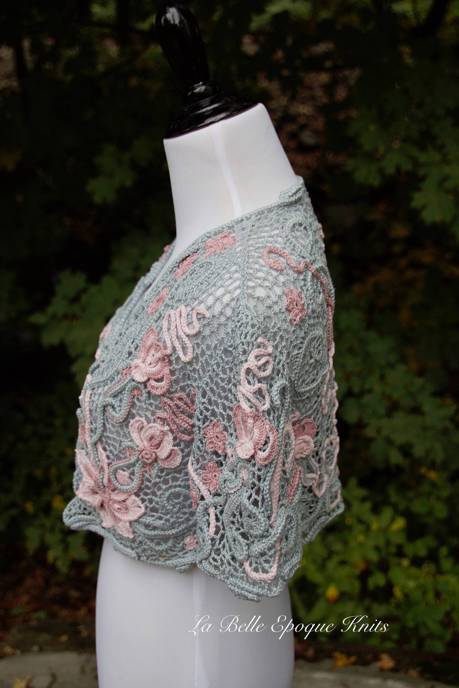 Knitted Lace Shrug, Irish Crochet Shrug, Women, Irish Lace Shrug, Lace ...