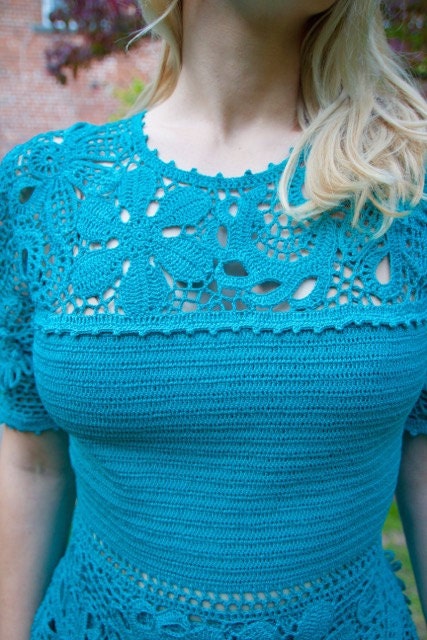 Hand Knitted Lace Dress, Special Occasion Dress, Hand Knit Dress, Irish ...