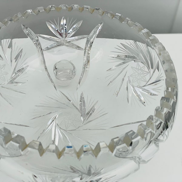 Sawtooth Edge Crystal Bowl - Etsy