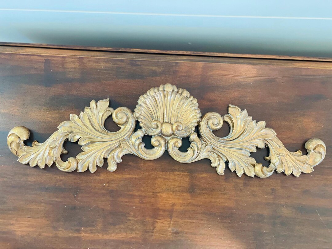 Florentine Gold Scrolling Wall Pediment, Window Door Topper ...