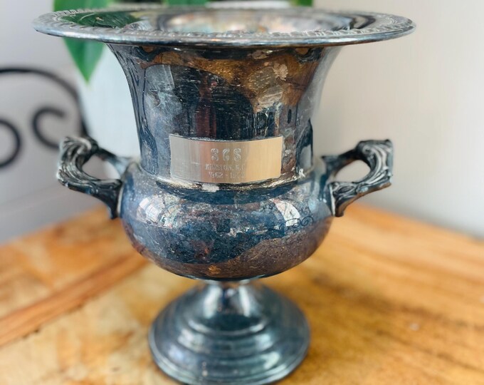 Champagne/wine Bucket Urn -trophy Style Bucket, Silver Plated, Flower ...