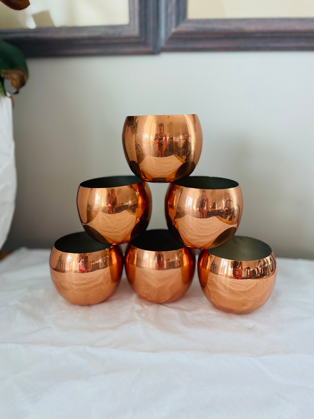 Vintage Coppercraft Guild Roly Poly Cups, MCM, Set of 6, 1950's ...