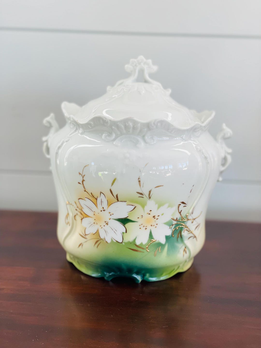 Vintage RS Prussia Porcelain Made in Germany, Cracker Jar, Biscuit Jar ...
