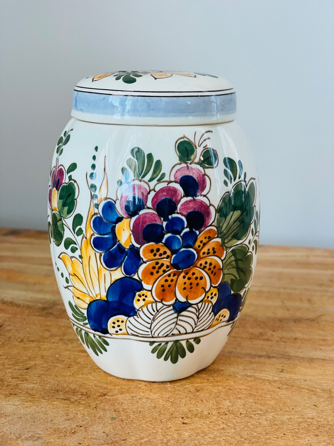 Antique De Delfste Pauw DP Delft Floral Ginger Jar - Etsy