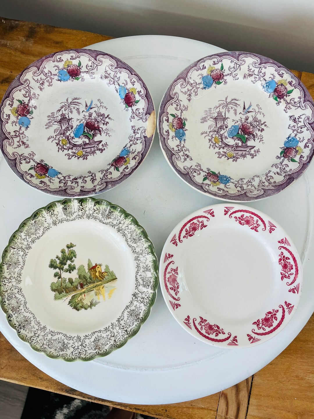 Vintage Picker Lot, Junk Drawer, 4 Plate Lot, Homer Laughlin, American ...