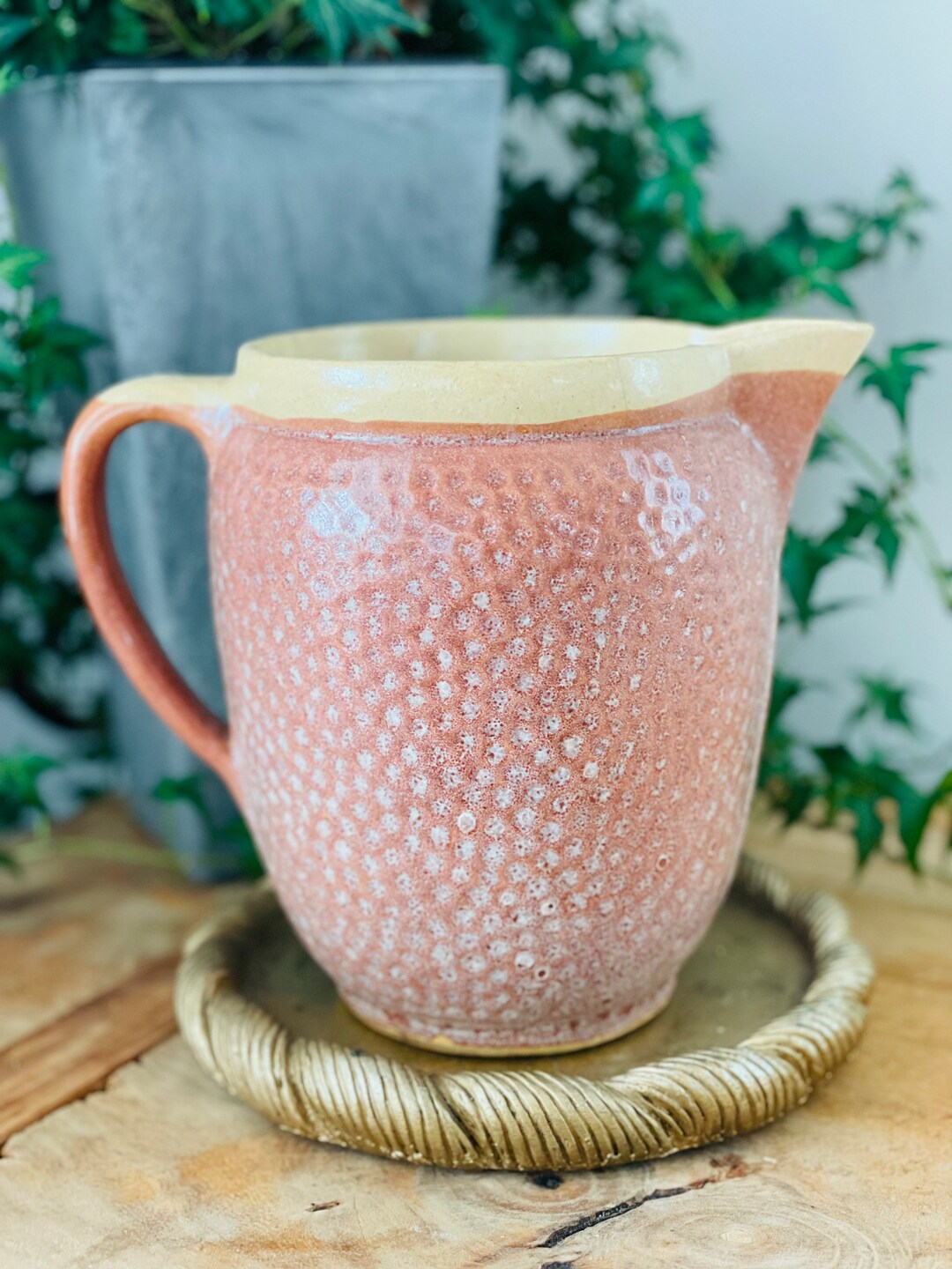 Vintage 1940's Kla-ham'rd Oven Ware Pottery Pitcher, Brown/tan ...