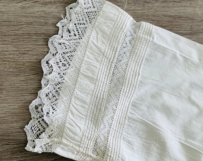 Antique Edwardian Victorian White Cotton Split Leg Bloomers, Drawstring ...