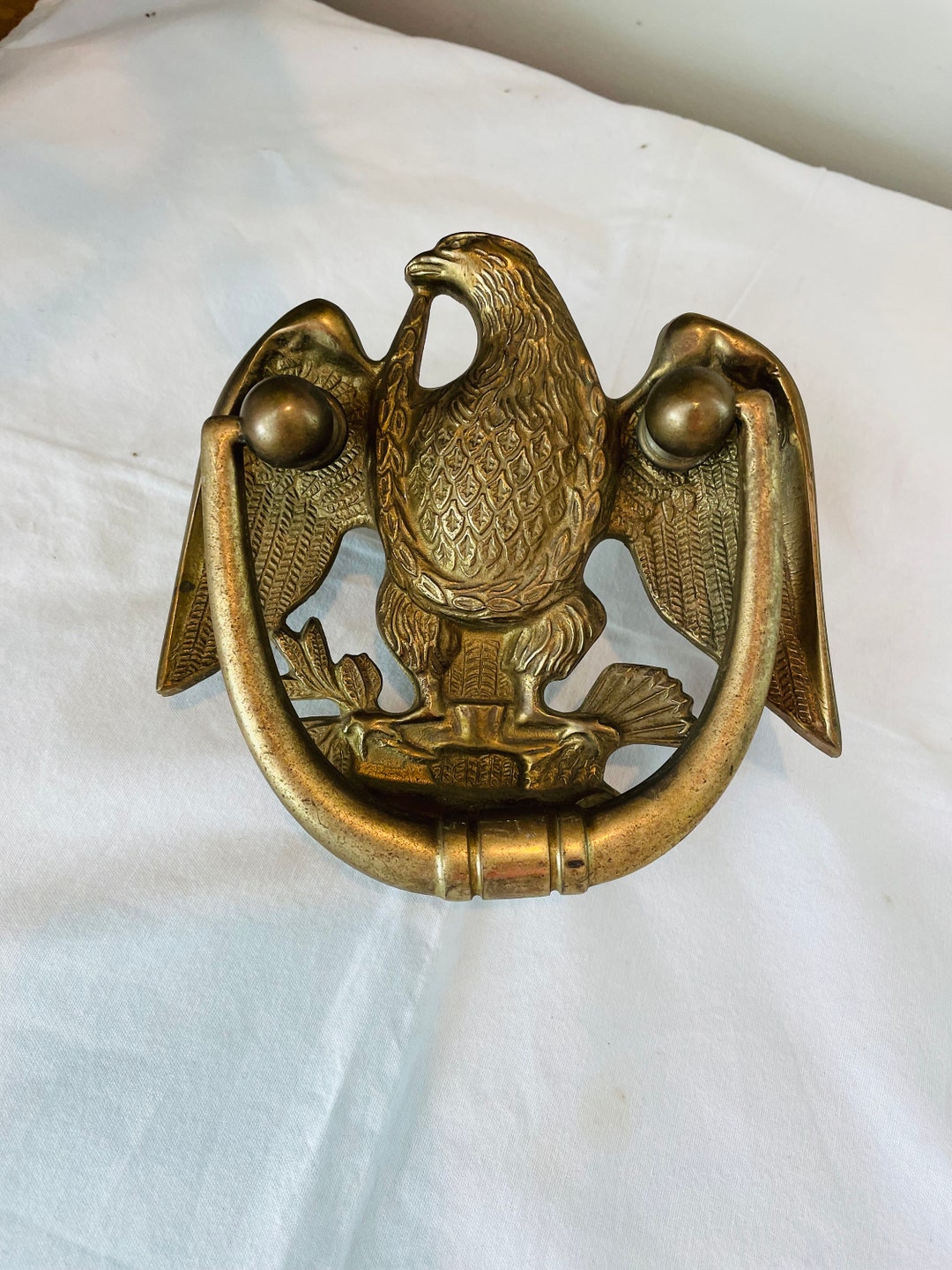 Solid Brass Door Knocker, Brass American Eagle Knocker With Hardware - Etsy