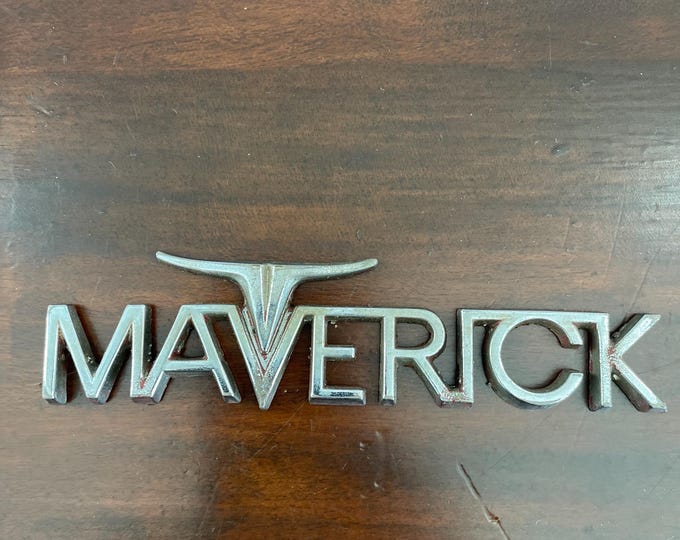 Vintage Original Chrome Ford Maverick Emblem, 1970's, Tag, Collectible ...