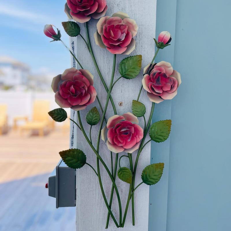 Pink Metal Flowers - Etsy