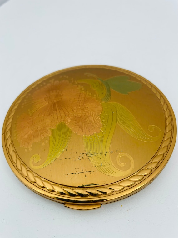 Large Vintage Gold Tone Elgin American Powder Compact With - Etsy