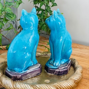 Pair of Antique Chinese Export Glazed Porcelain Turquoise Foo Cat ...