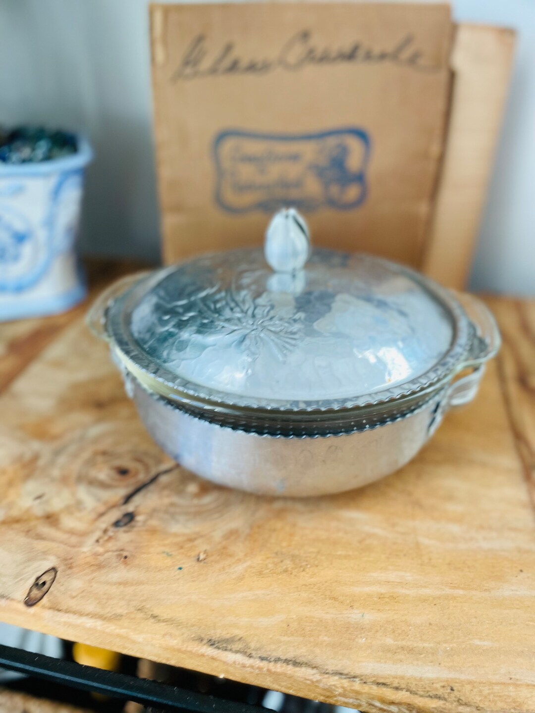 Vintage Rodney Kent Hand Wrought Aluminum Covered Dish, Tulip Flowered ...