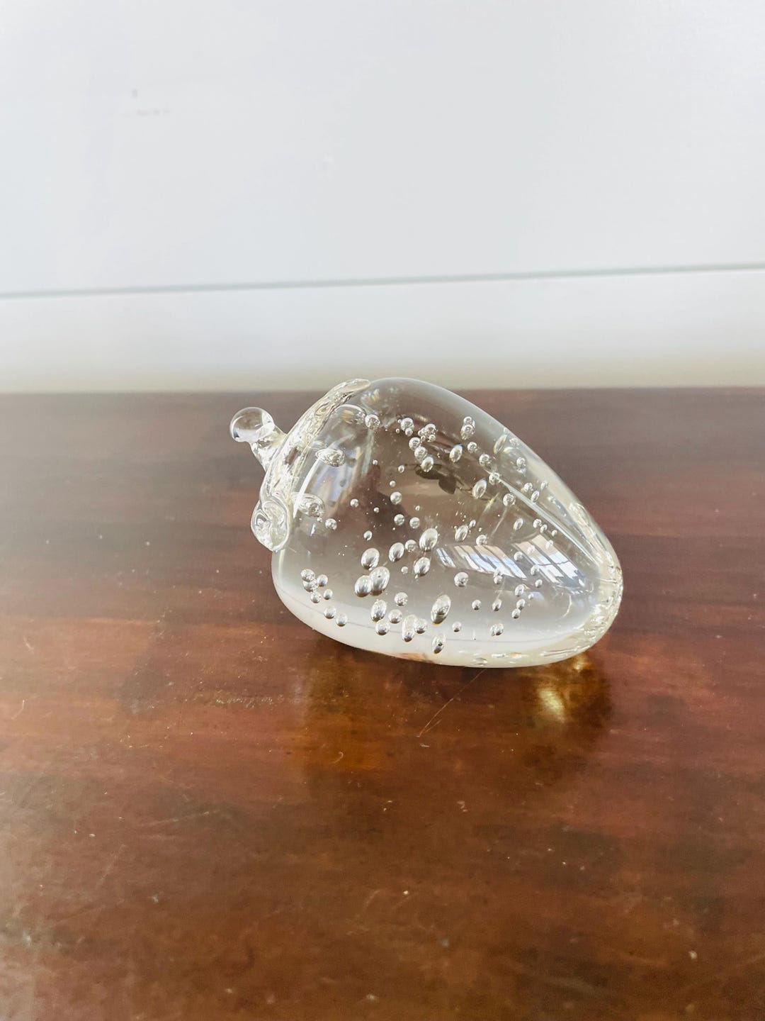 Clear Glass Strawberry Paperweight, Desk Accessory - Etsy