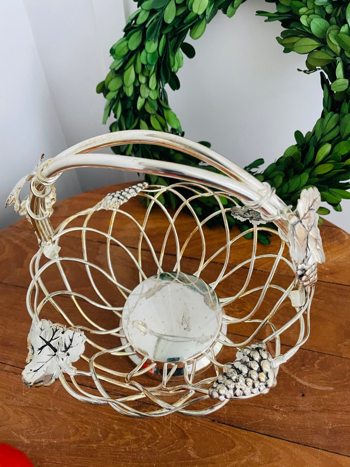 Vintage Godinger Silver Plated Small Basket With Grape Leaf - Etsy