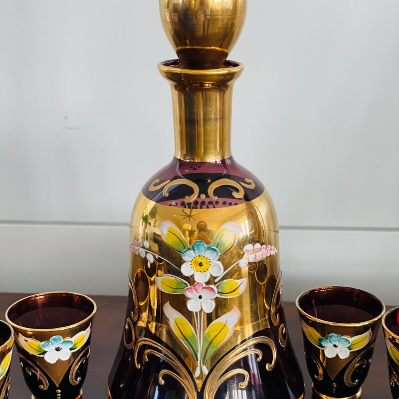 Bohemian Glass Decanter - Etsy