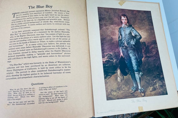 Instructor Picture Study Series the Blue Boy Thomas | Etsy