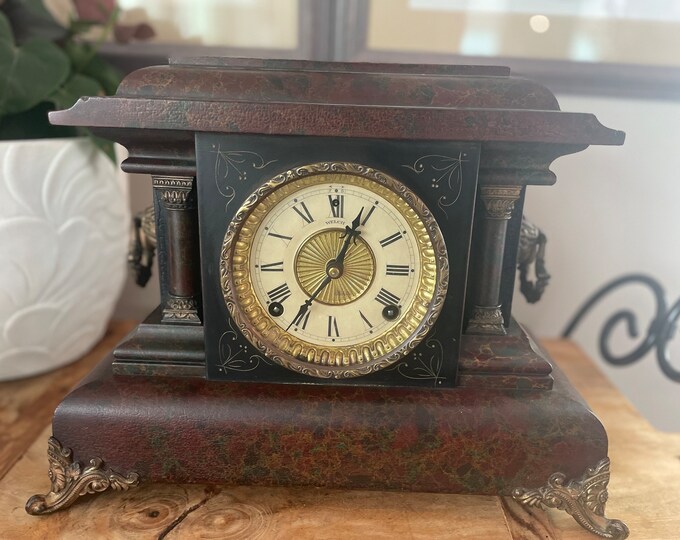 Gorgeous Antique Wood Mantel Clock, E.N. Welch Mfg, No Key, Untested ...