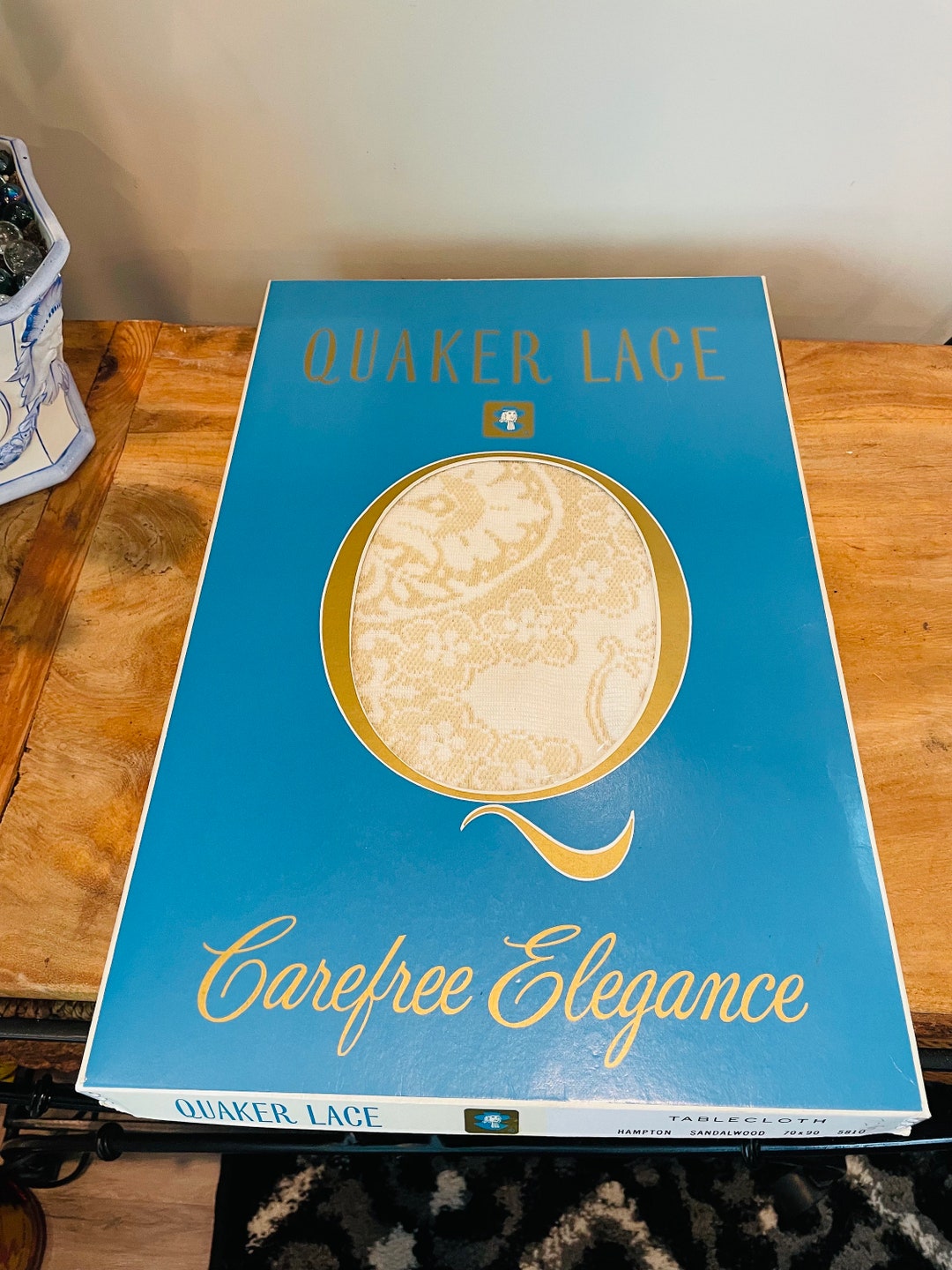 Quaker Lace Tablecloth in Original Box, Rectangle Sandalwood 70 X 90 ...