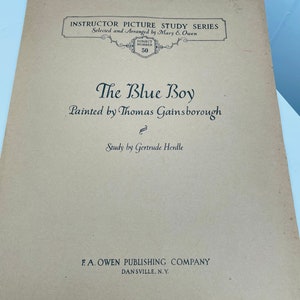 Instructor Picture Study Series the Blue Boy Thomas - Etsy
