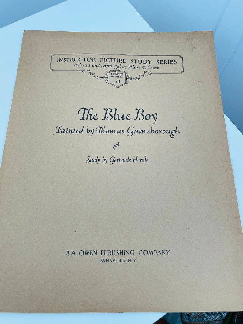 Instructor Picture Study Series the Blue Boy Thomas - Etsy