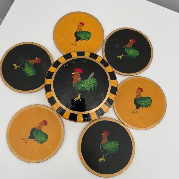 Rooster Coasters - Etsy