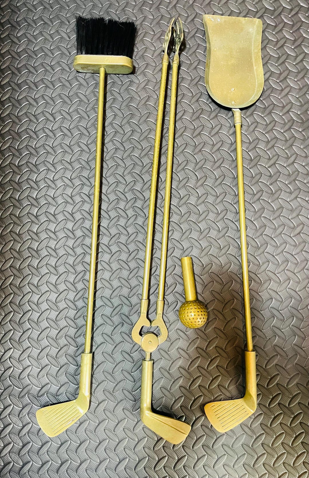 Vintage Brass Fireplace Tools, Golf Club Handle, No Stand, Fire Claw ...