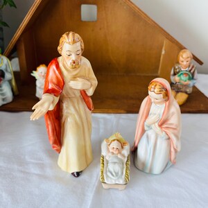 Vintage Rare Goebel W Germany Porcelain Nativity and Stable, Manger ...
