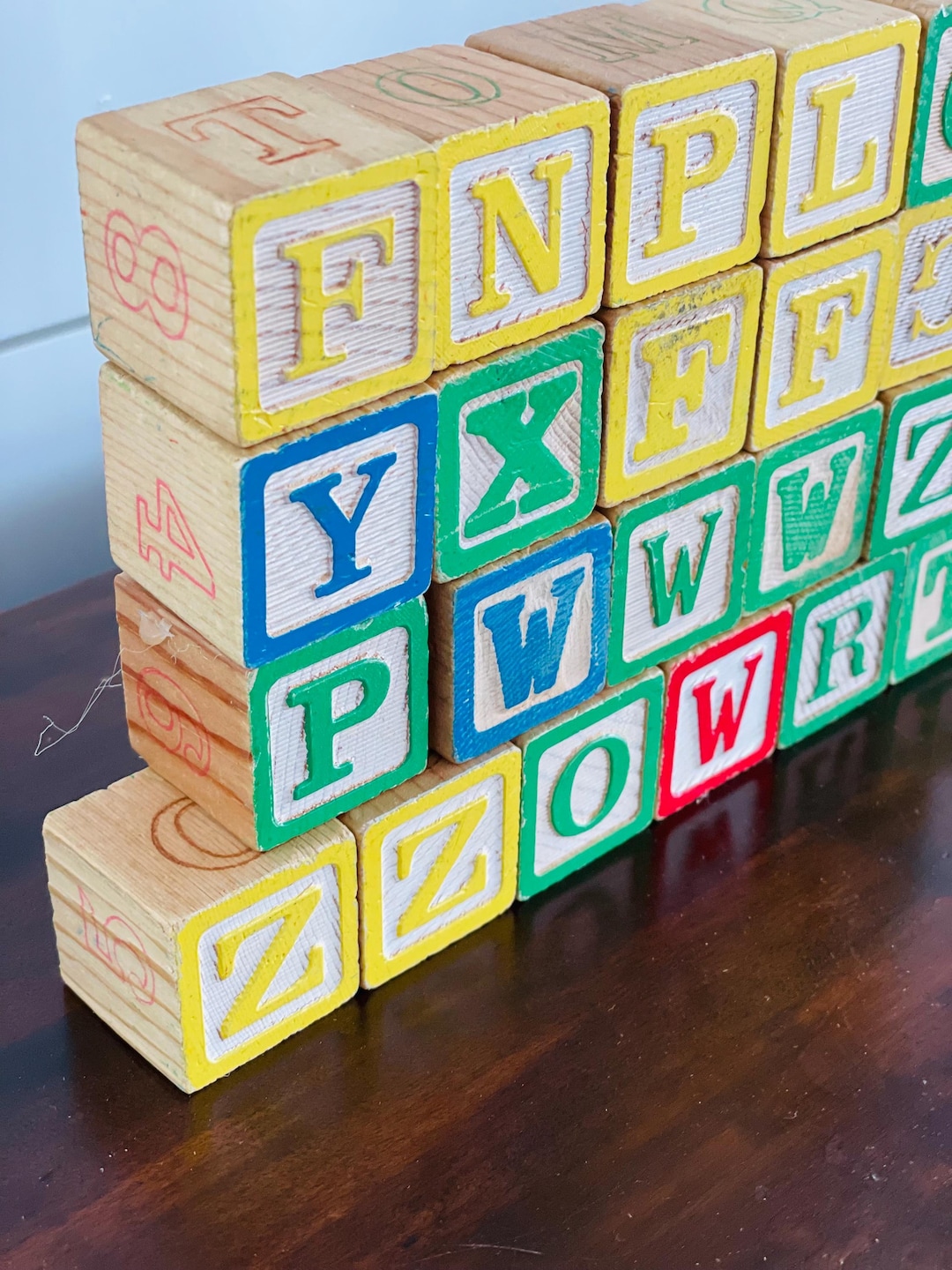 Vintage Children's Wood Play Letter Blocks, Pretend Play, Learning Play ...