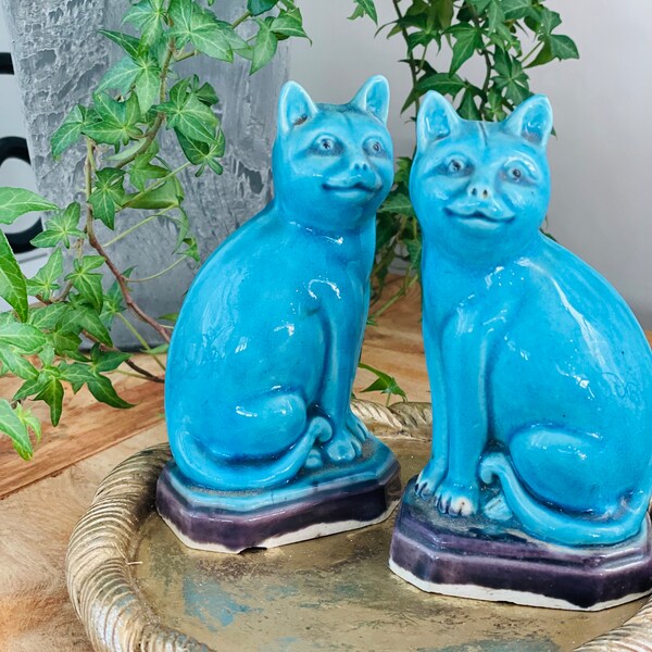 Chinese Cat Figurine - Etsy