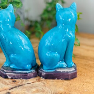Pair of Antique Chinese Export Glazed Porcelain Turquoise Foo Cat ...