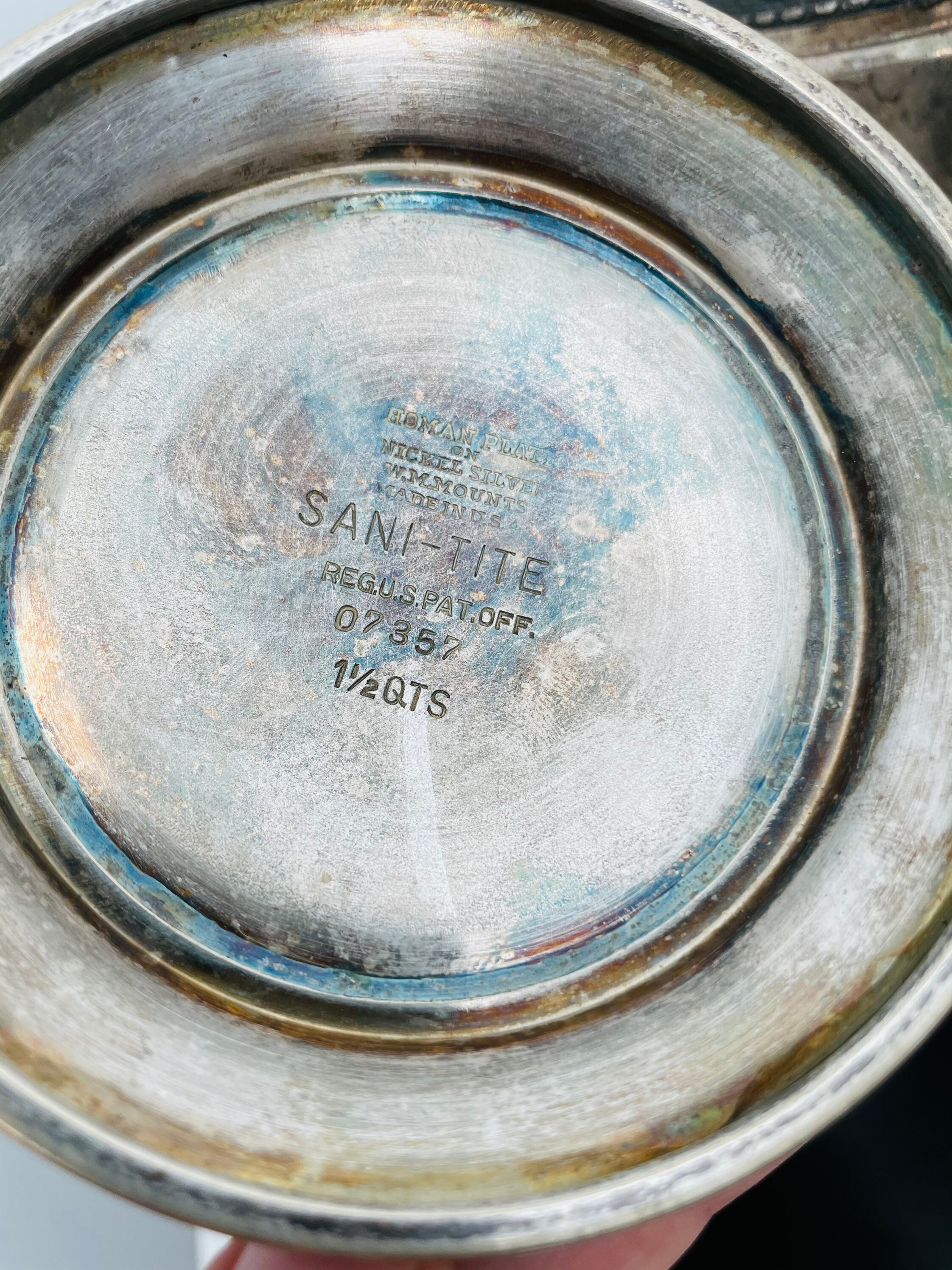 Set of 2 Vintage Pitchers Homan Plate on Nickel W.M. Mounts - Etsy