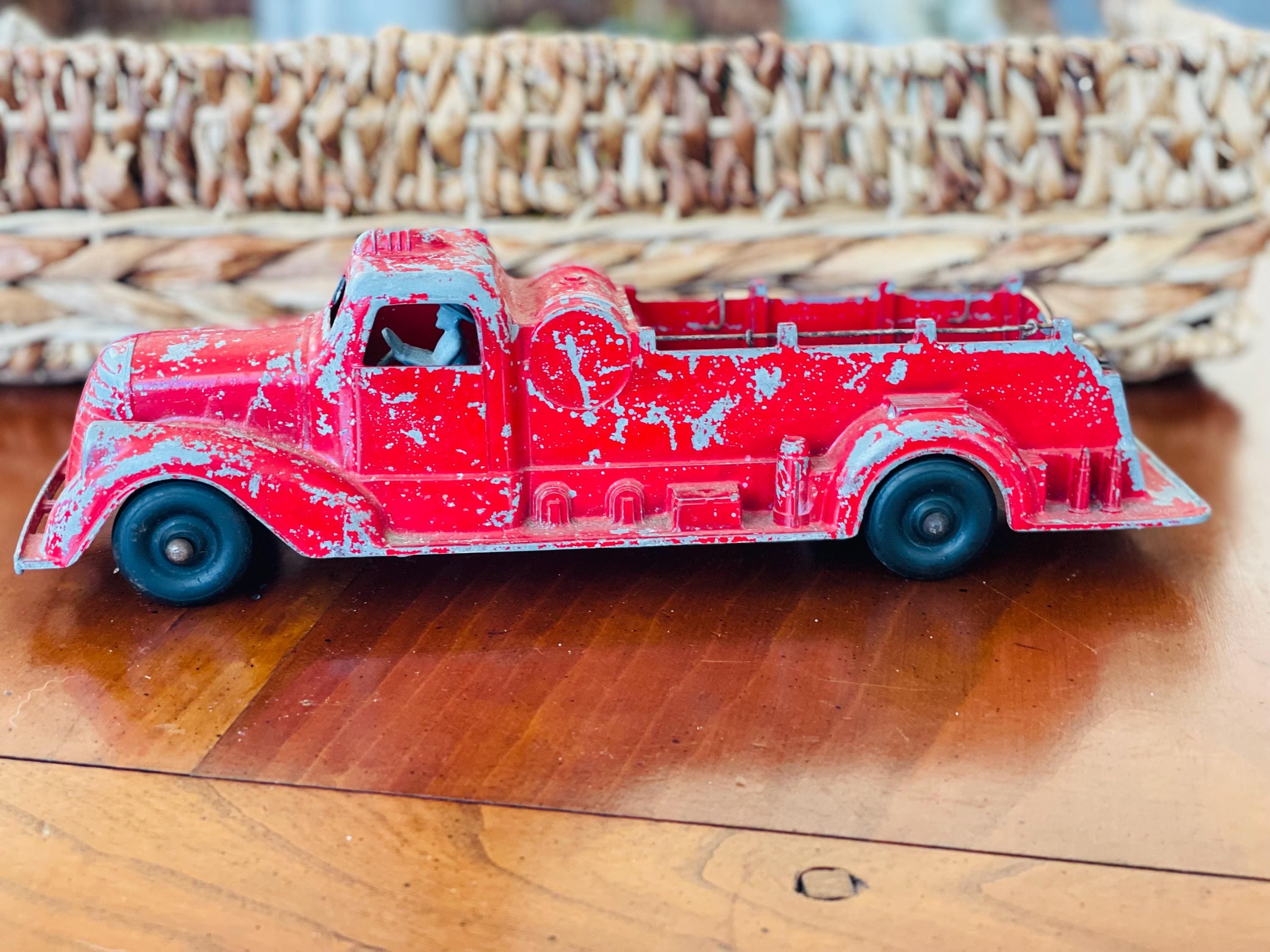 Vintage Red Pressed Metal Fire Truck, Metal Masters, USA, Red Truck - Etsy