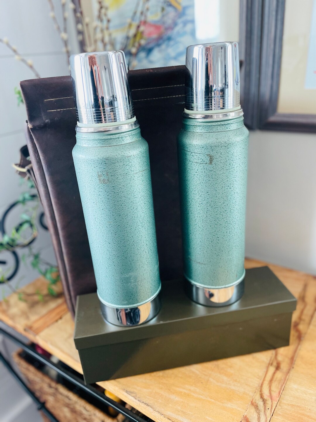 Complete Set Vintage Aladdin Double Thermos Set With - Etsy