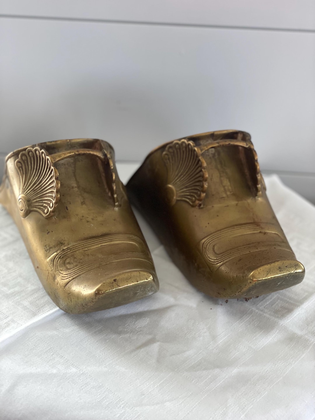 Antique Brass Spanish Conquistador Stirrup Shoes, Adorned With a Shell ...