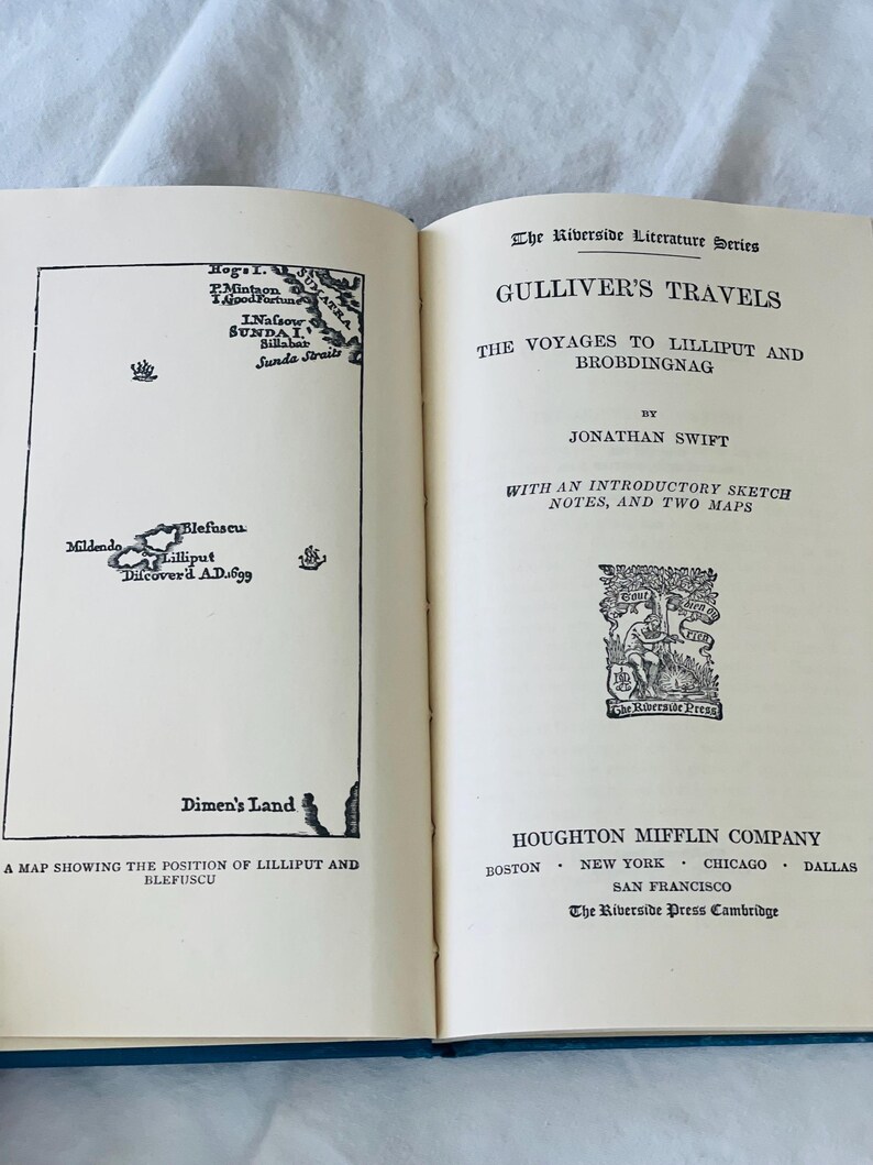Vintage Book - 1896, Gulliver's Travels, Swift, Blue HC Book, Home ...