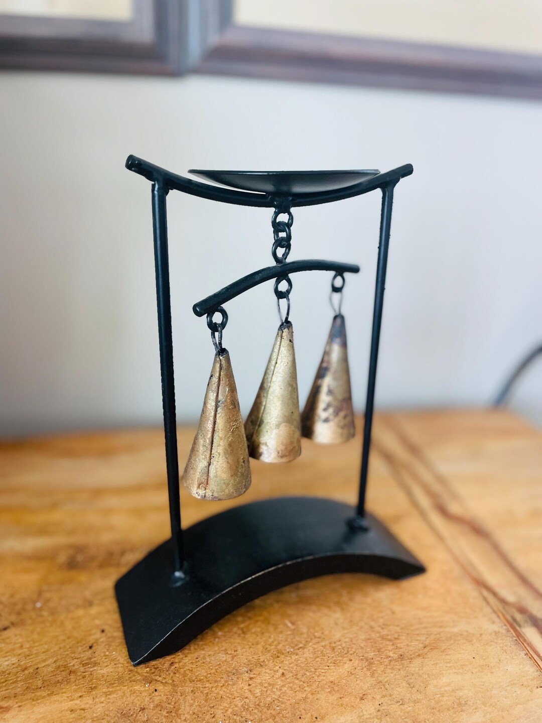 Trio of Bells and Candle Stand, Alter, Asian Decor - Etsy