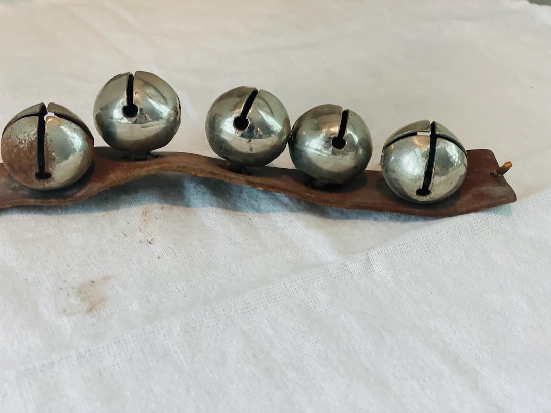 Vintage Horse Harness Bells, Reindeer, Sled Bells, Bells on Leather ...