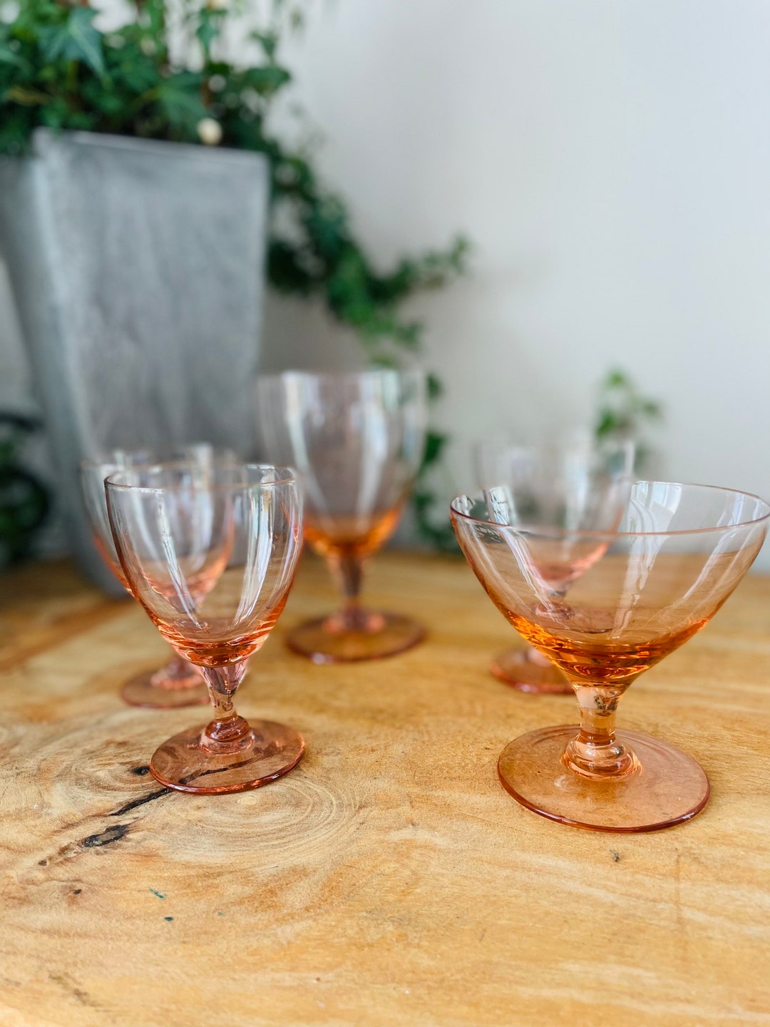 Beautiful Delicate Pink Glasses, Champagne, Cordial, Water, Wine ...