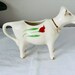 Vintage Cream Color Cow Creamer With Red Tulip, Gold Trim, Collectible ...