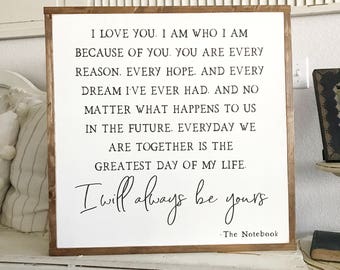 The notebook quote | Etsy
