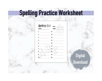 Spelling Study Guide & Test Templates Grades 3-5 - Etsy