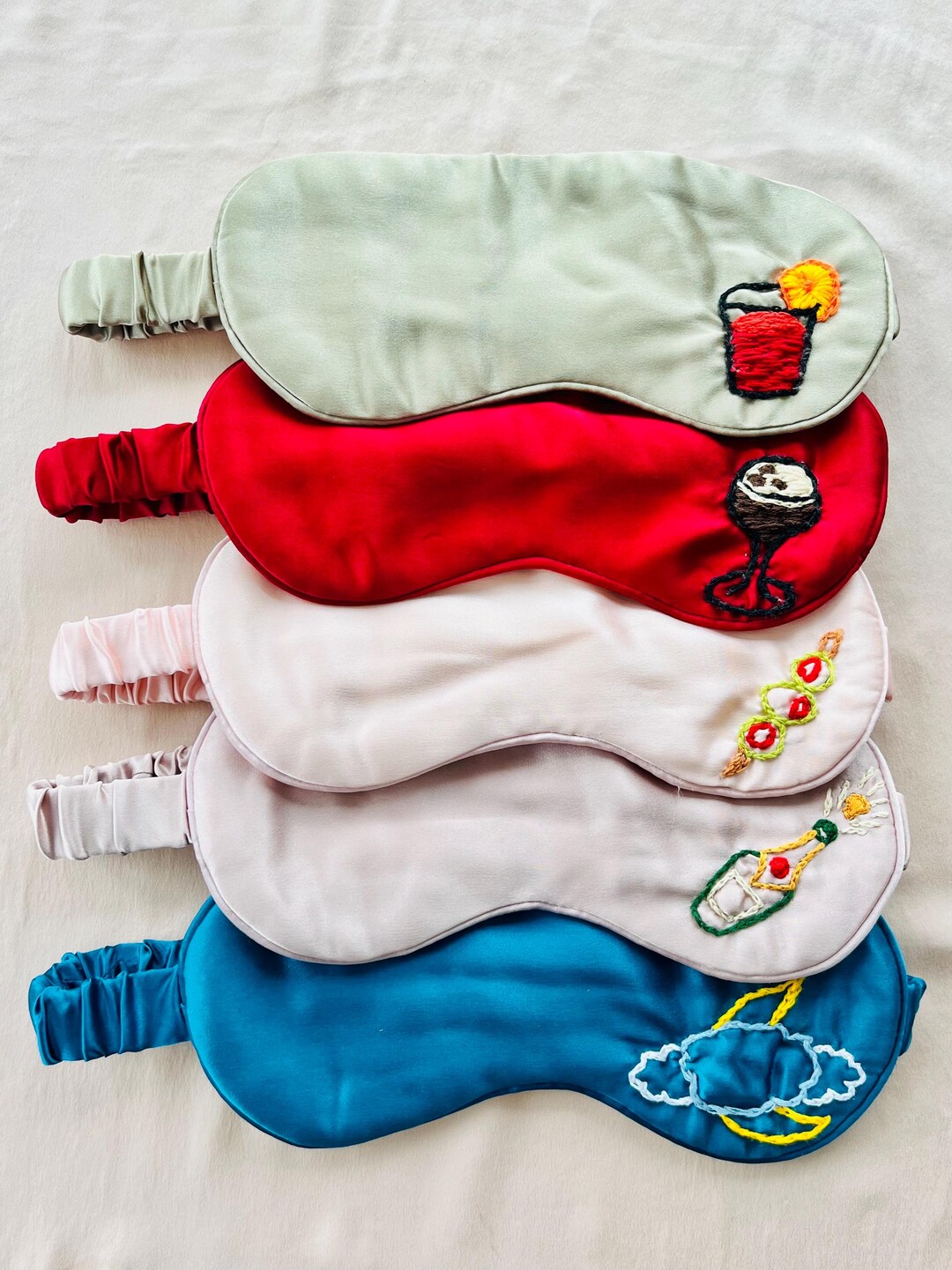 Custom Hand-embroidered Icon Eye Masks - Etsy